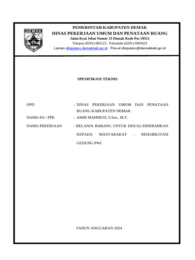 SPEKTEK KANTOR PWI-Fix | PDF