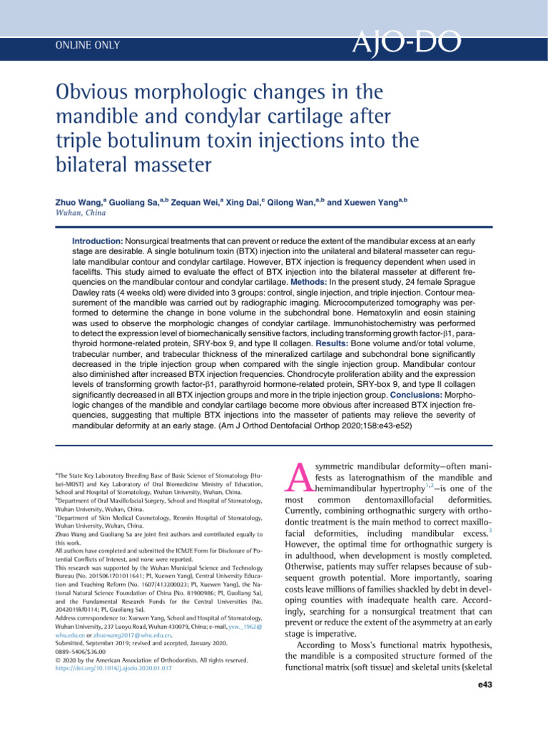 Obvious morphologic changes in the mandible and condylar cartilage ...