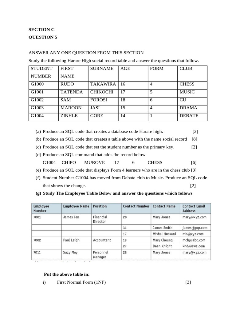 A Level Papaer 2 Section C | PDF | Data Management | Information Technology