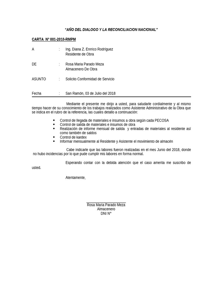 CARTA Almacenero l. (1) | PDF