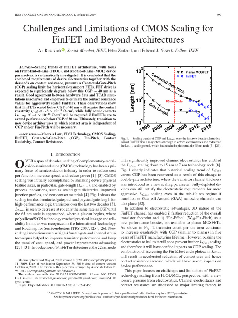 Challenges_and_Limitations_of_CMOS_Scaling_for_FinFET_and_Beyond_Architectures | PDF | Mosfet ...