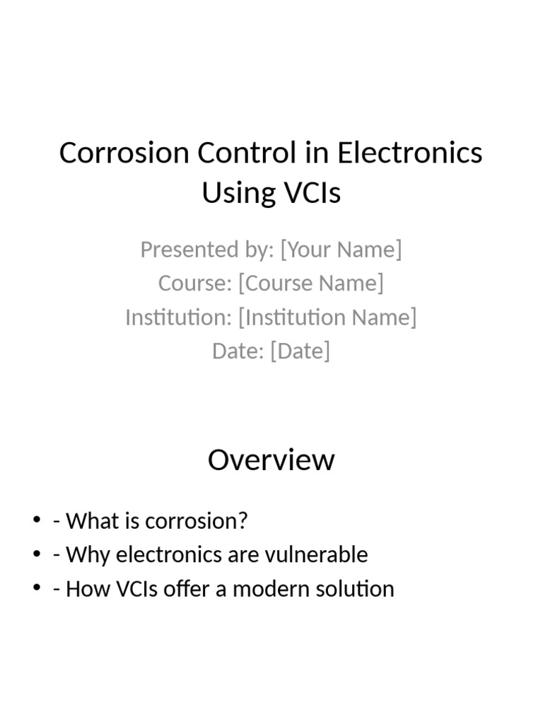 VCI Corrosion Electronics Presentation | PDF | Corrosion | Chemical Substances