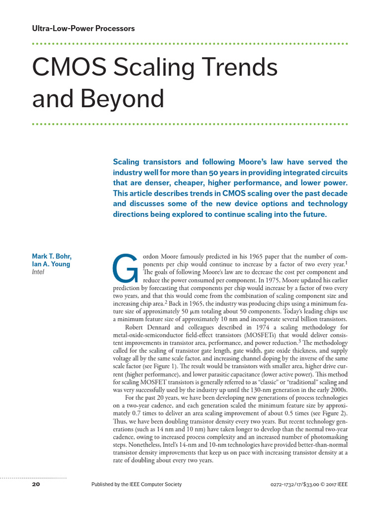CMOS Scaling Trends and Beyond | PDF | Mosfet | Field Effect Transistor
