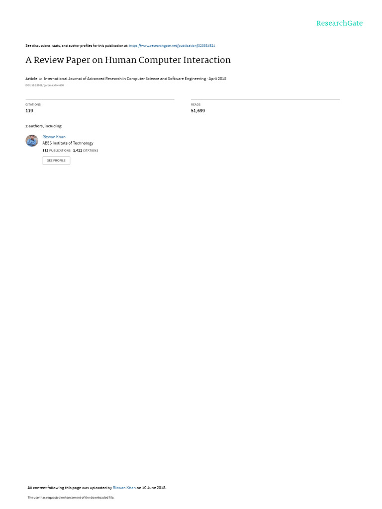 A-Review-Paper-on-Human-Computer-Interaction | PDF | Human–Computer ...