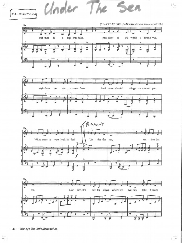 Sheet Music "Under The Sea" | PDF