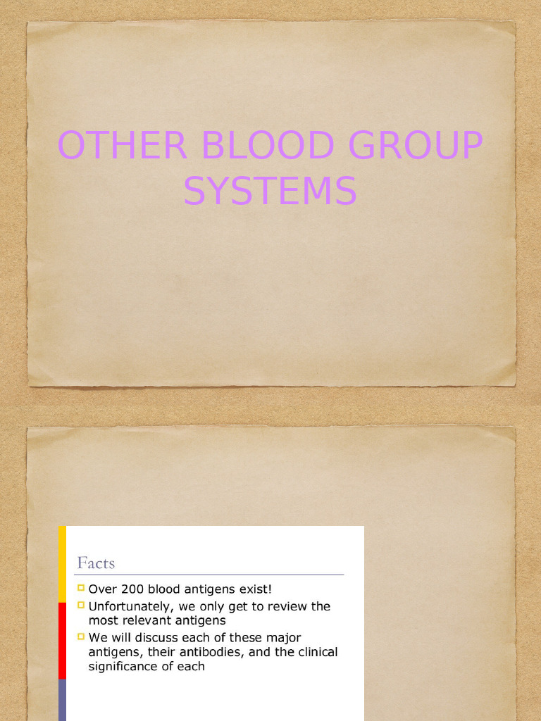 Other Blood Group Systems | PDF