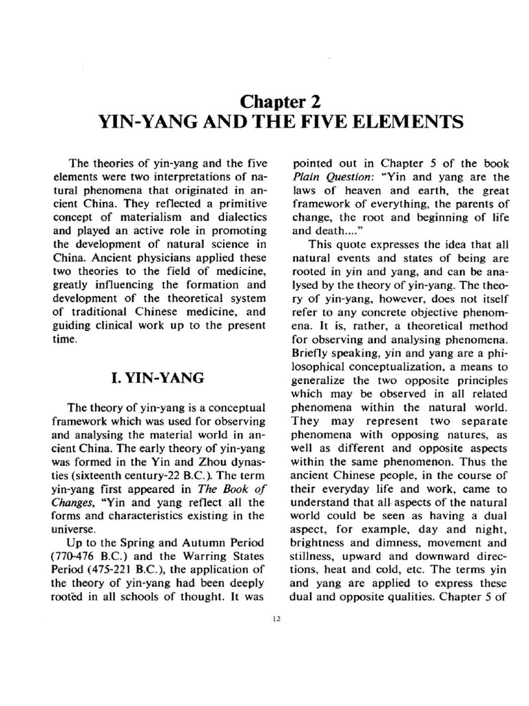 Chapter 2 Yin, Yang & Five Elements | PDF | Yin And Yang | Traditional ...