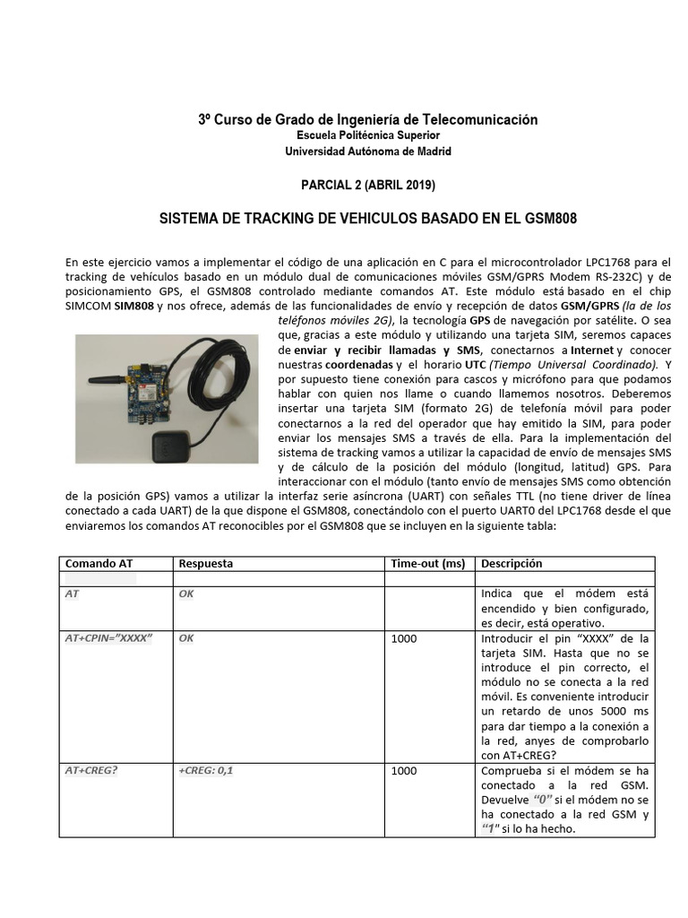 Examen Uart Abril 2019 | PDF | Módem | Gsm