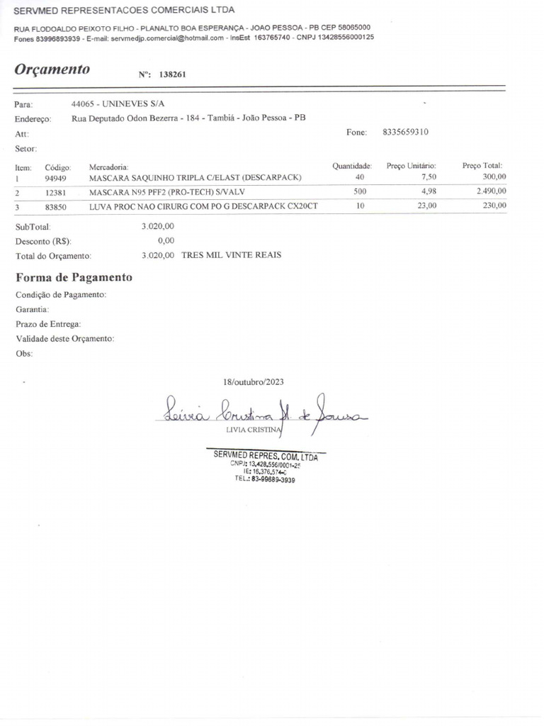 Contrapartida CABEDELO SERVMED | PDF