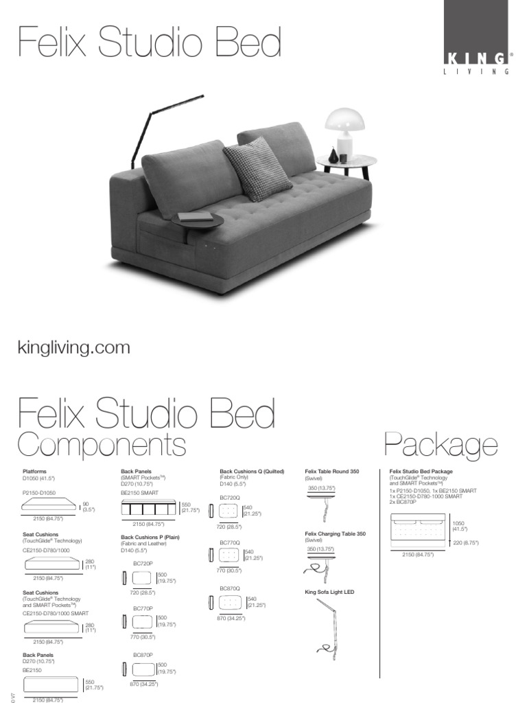 Felix Studio Bed Product Card | PDF | Bed | Furniture