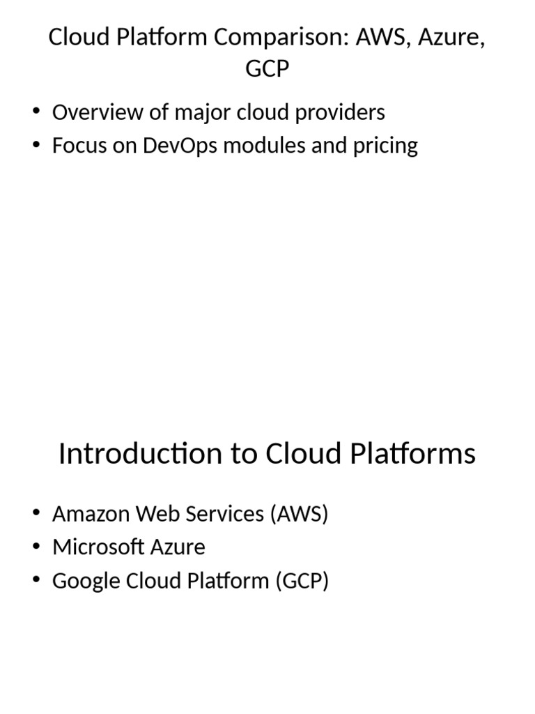 Cloud Platform Comparison AWS Azure GCP | PDF