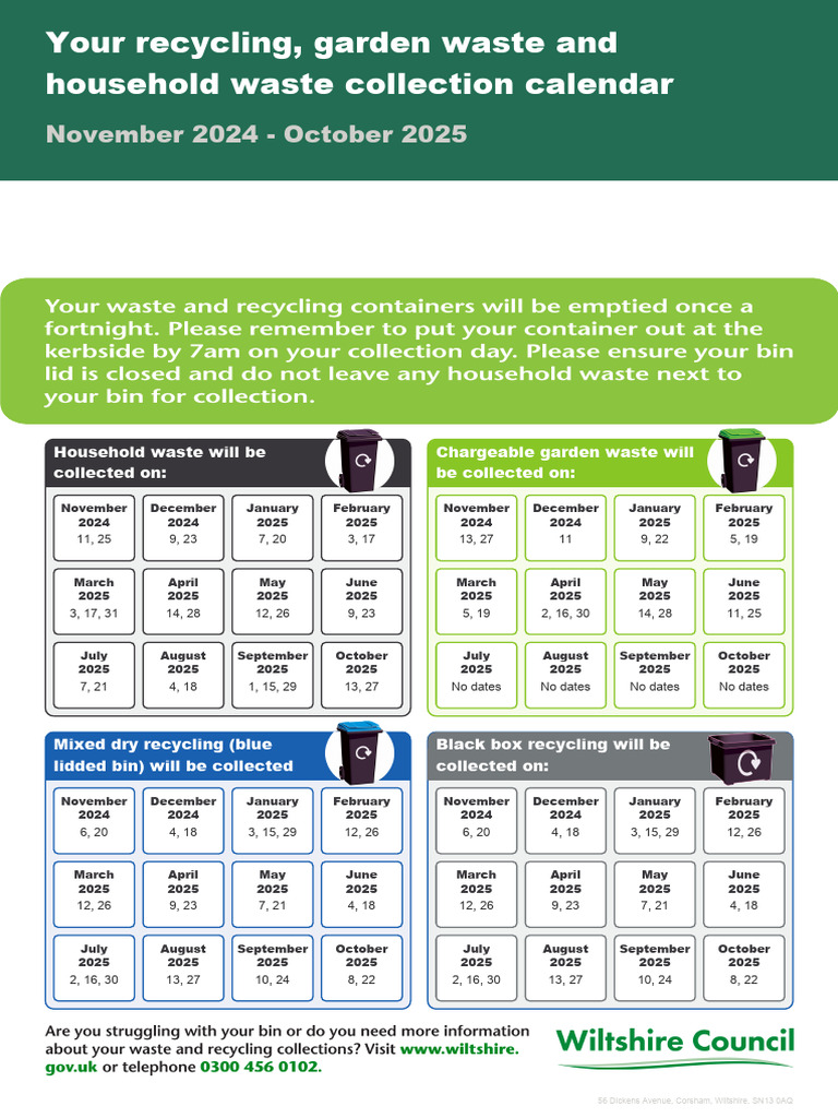 Waste Collection Calendar 2024-2025 | PDF | Waste Management | Natural ...