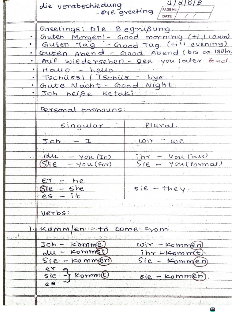 German Notes Sem II | PDF