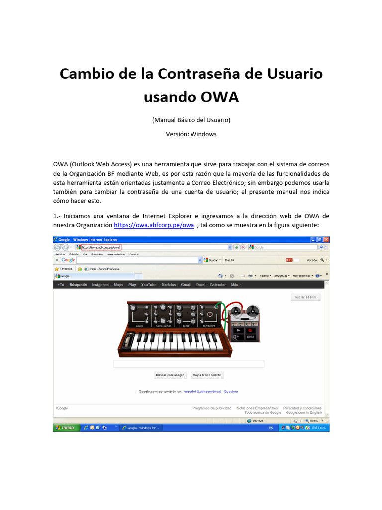 Manual Básico Del Usuario Cambiar Contraseña de Usuario Usando OWA - ABFCorp | PDF