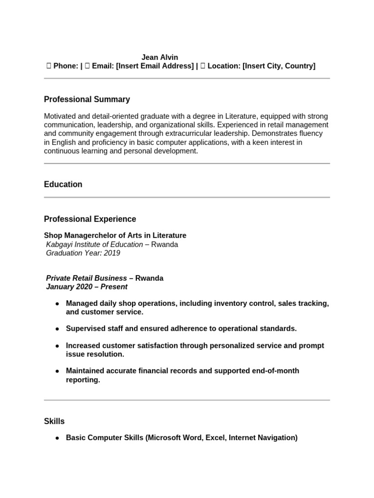 Jean Alvin CV | PDF