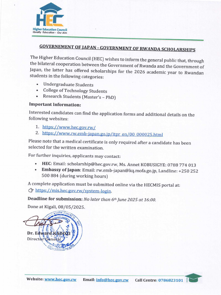 Japanese Scholarship MEXT Intake 2025 | PDF