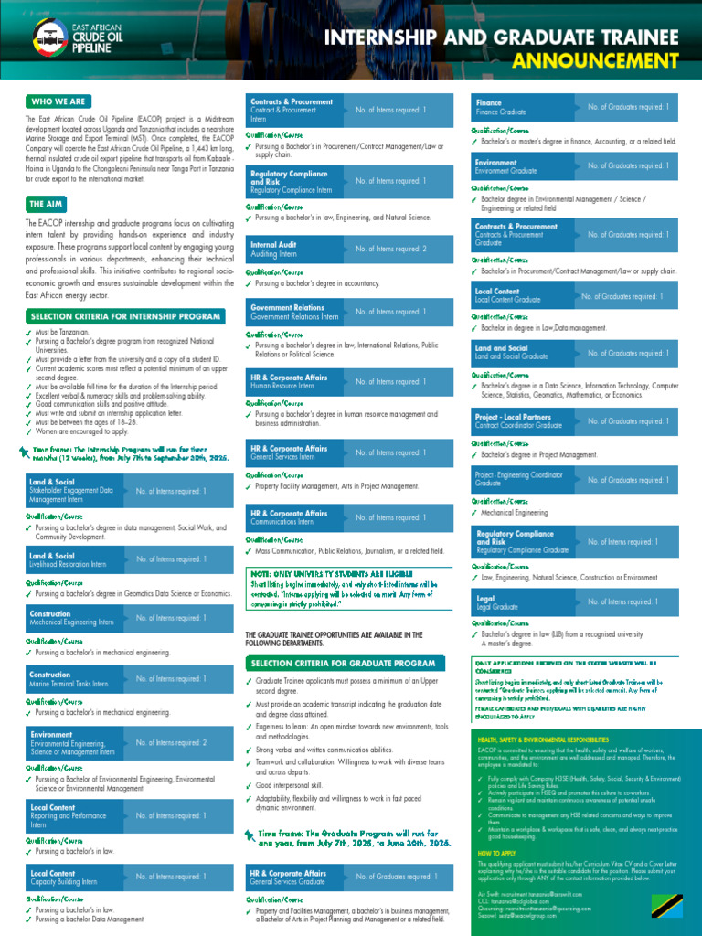 Internship Graduate Program 2025 Tz | PDF | Academic Degree | Business