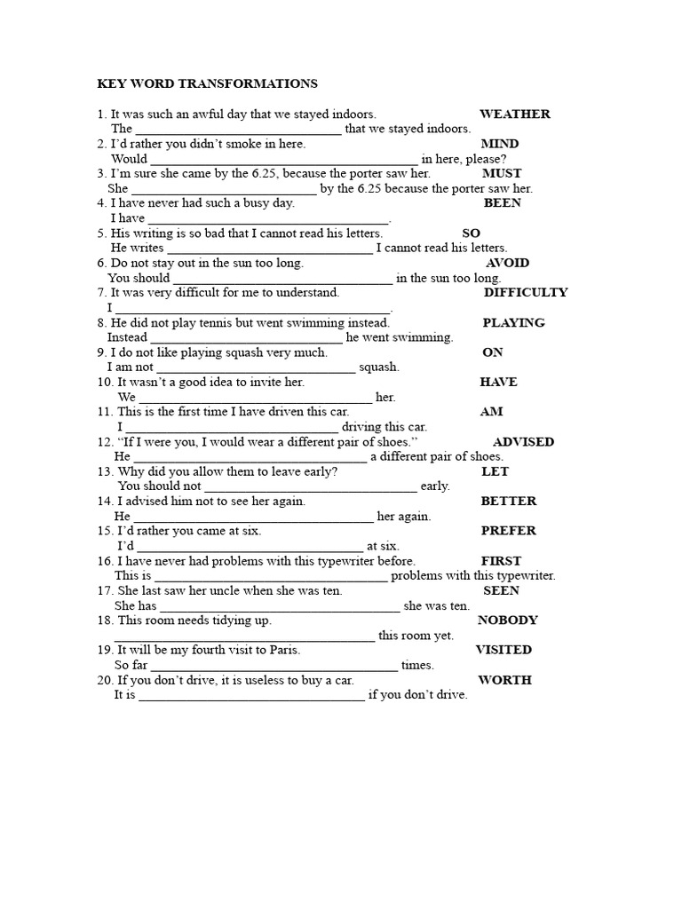 Word Transformations | PDF