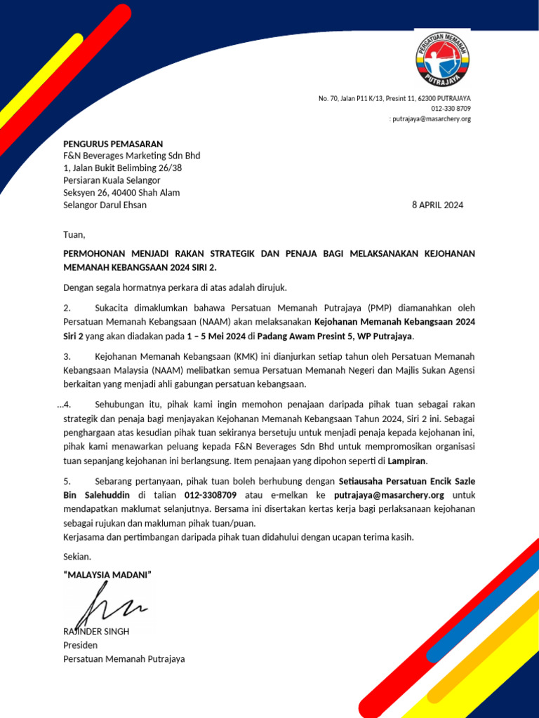 SURAT RAKAN STRATEGIK 100plus | PDF