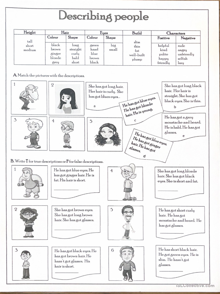 Describing People ENGLISH LESSON | PDF