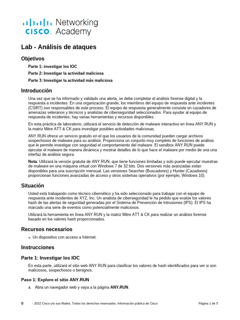 27.3.5 Lab - Attack Analysis | PDF | La seguridad informática | Seguridad