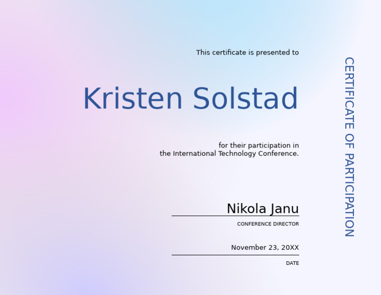 Conference Participation Certificate | PDF