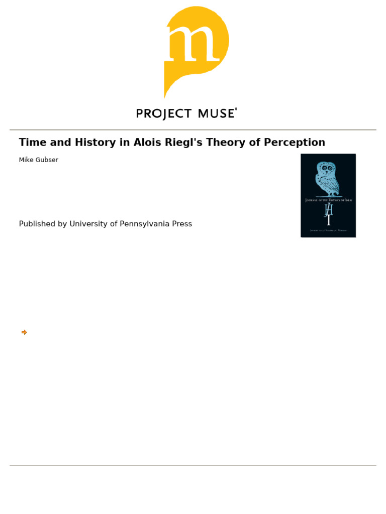 Tempo e História Na Obra de Alois Riegl Teoria Da Percepção | PDF ...