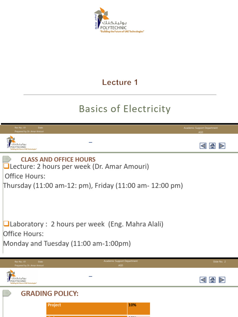 ENG 1011 Lecture I Basics of Electricity | PDF | Series And Parallel ...