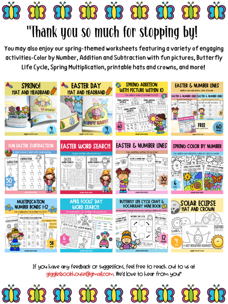 Spring-Themed Educational Worksheets | PDF