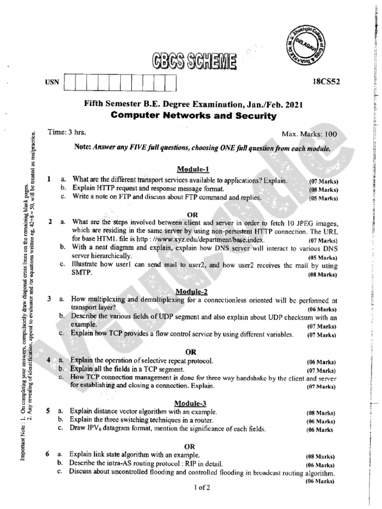 @vtucode - in CN Previous Year Paper 3 | PDF