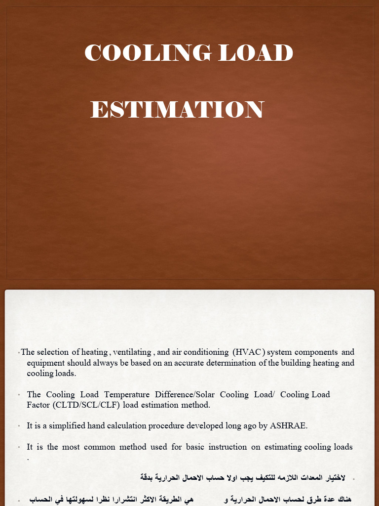 4 - Load Estimation ASHRAE method-PDF-Dr. M. Atia | PDF