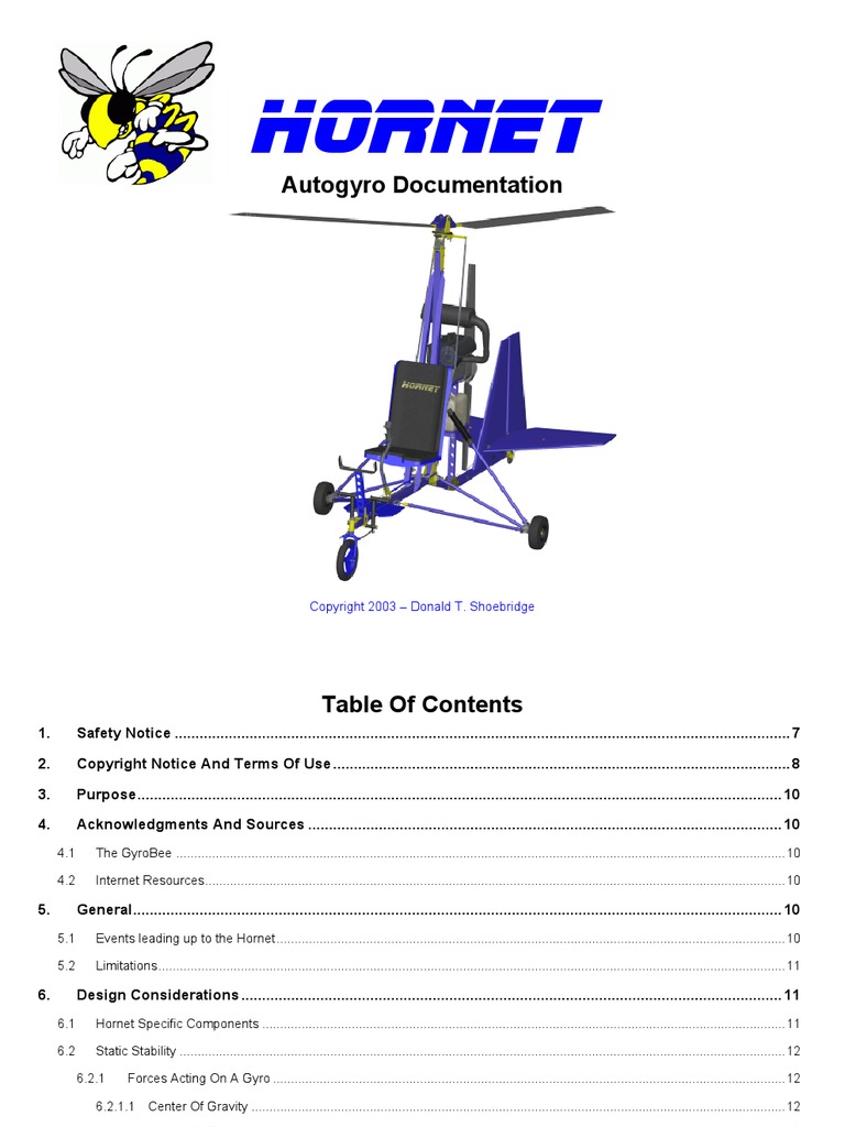 Hornet Ultralight Autogyro Plans | PDF | Helicopter Rotor | Welding