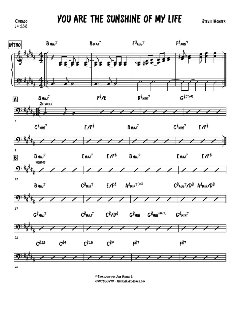 You Are The Sunshine of My Lifex TONO B PDF | PDF
