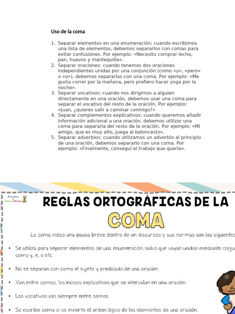 Uso correcto de la coma en español | PDF