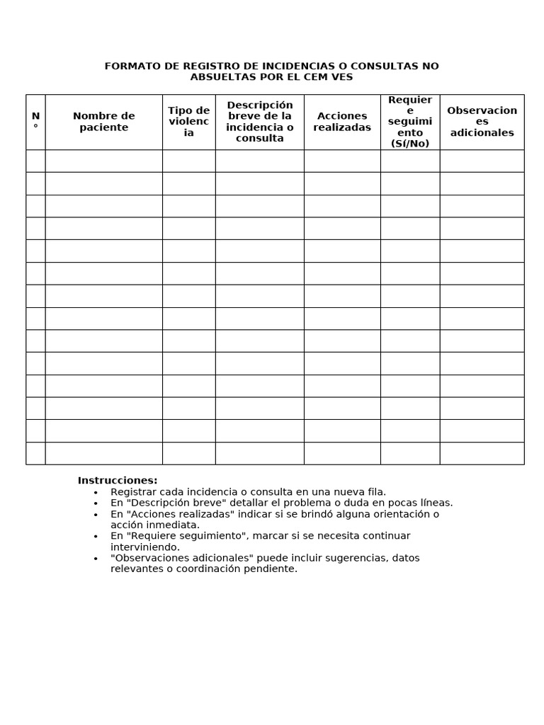 Formato de Registro | PDF