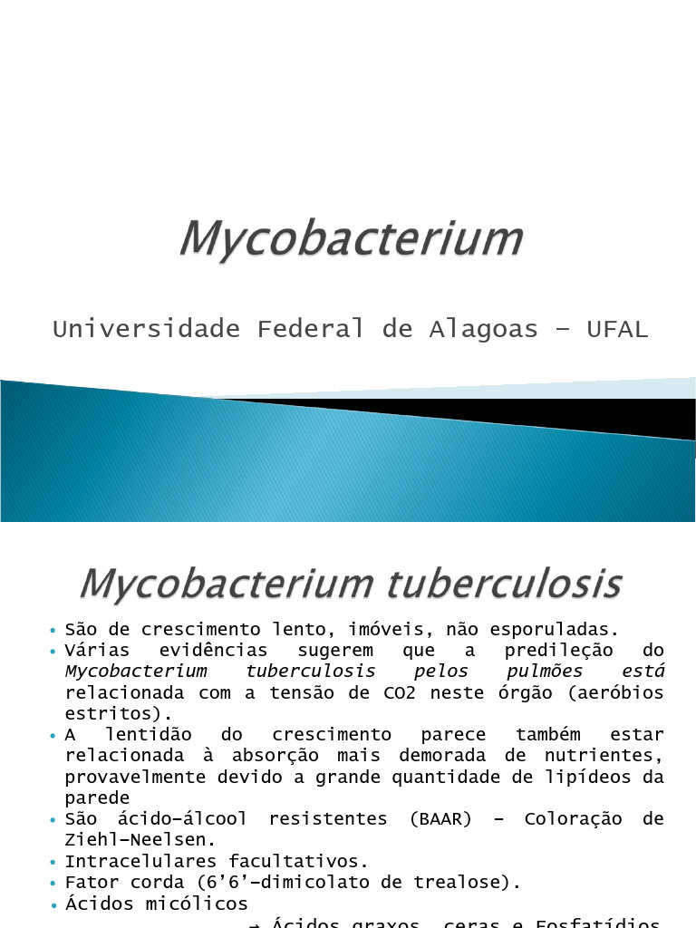 Mycobacterium: Tuberculose e Hanseníase | PDF | Lepra | Mycobacterium