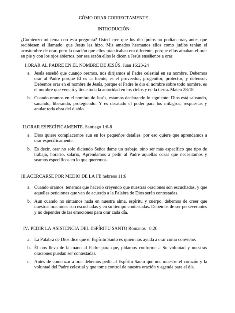 Cómo Orar Correctamente y Efectivamente | PDF | Oración | Jesús