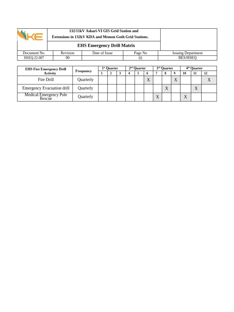 HSEQ-22-007 EHS Fire Emergency Drill | PDF