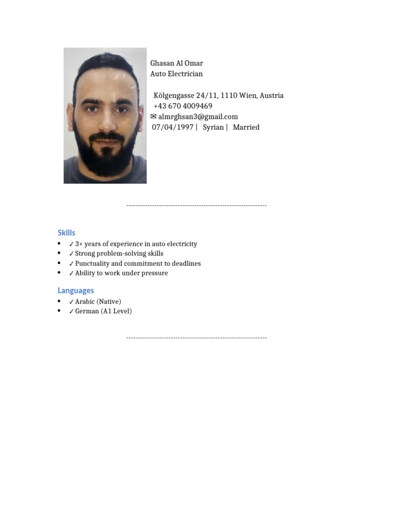 Ghasan Al Omar CV Professional Styled | PDF