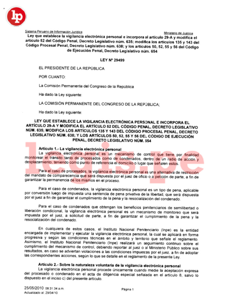 Ley-29499-Define Original Articulo 52 | PDF