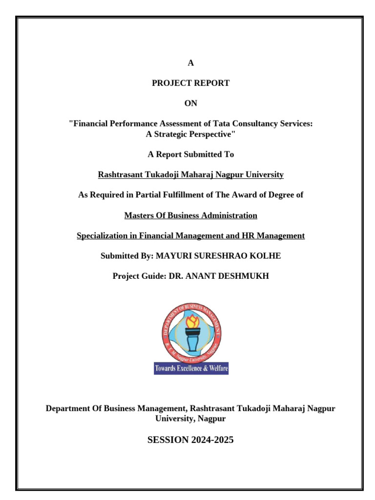 Financial Analysis of TCS Project Report | PDF | Dividend | Equity ...