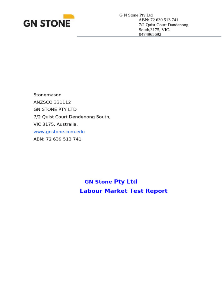 LMT Report (GN Stones) Draft | PDF | Masonry | Countertop