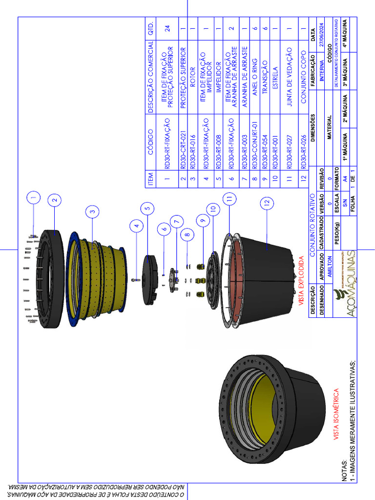 Imagens Explodidas Parte Rotativa RD30 | PDF