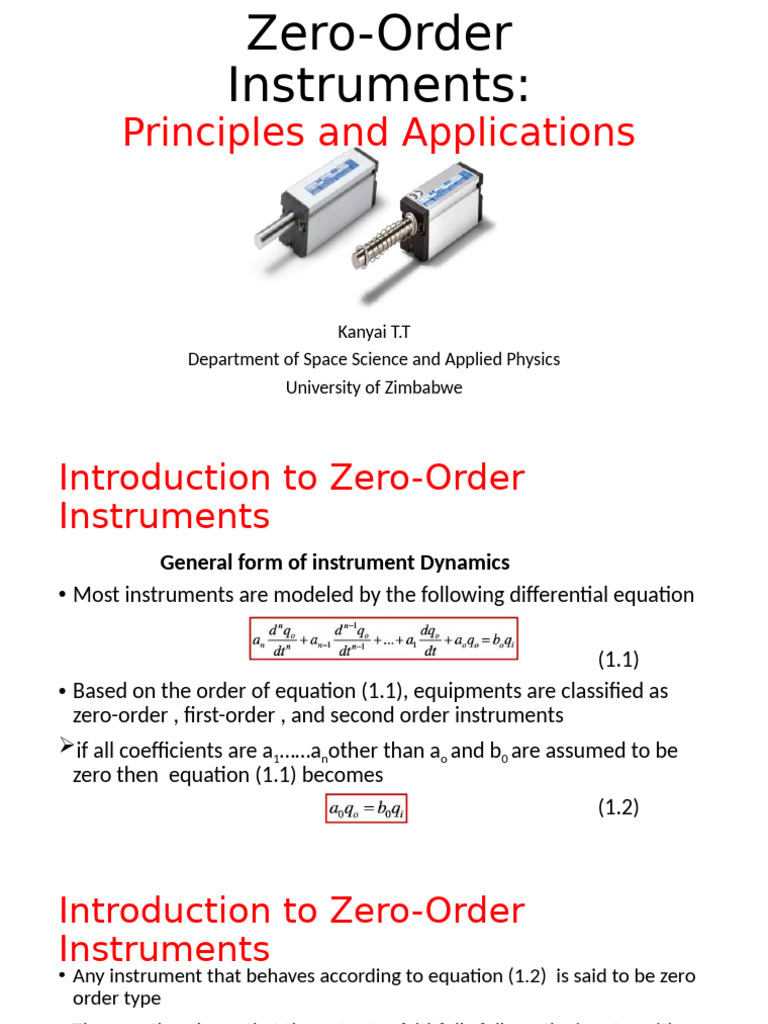 Zero-Order Instruments by Kanyai Tapiwa T | PDF | Resistor ...