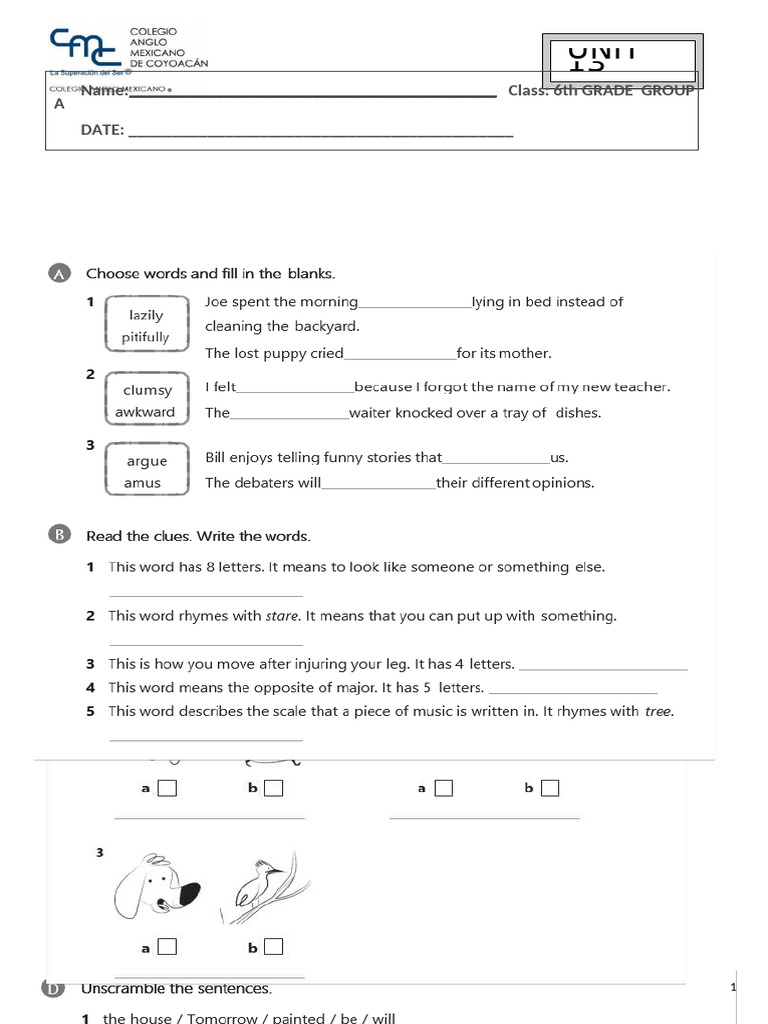 Unit 13 Exam 6th Grade 24 - 25 | PDF