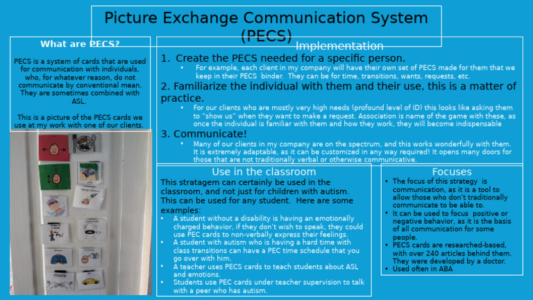 Picture Exchange Communication System (PECS) Explanative Poster | PDF ...