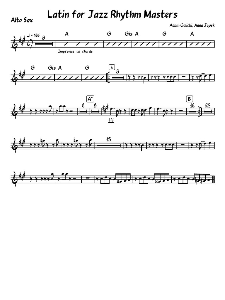 Latin For Jazz Rhythm Masters-AKT-Alto Sax | PDF