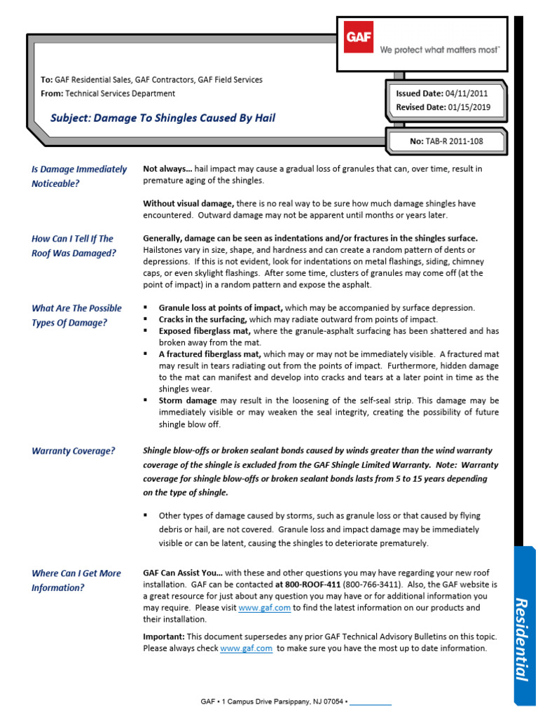 Hail Damage to Roof Shingles Guide | PDF | Hail | Natural Hazards