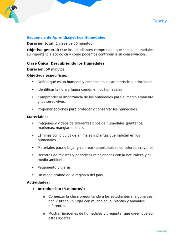 Actividades Didácticas sobre Humedales | PDF | Humedal | Agua