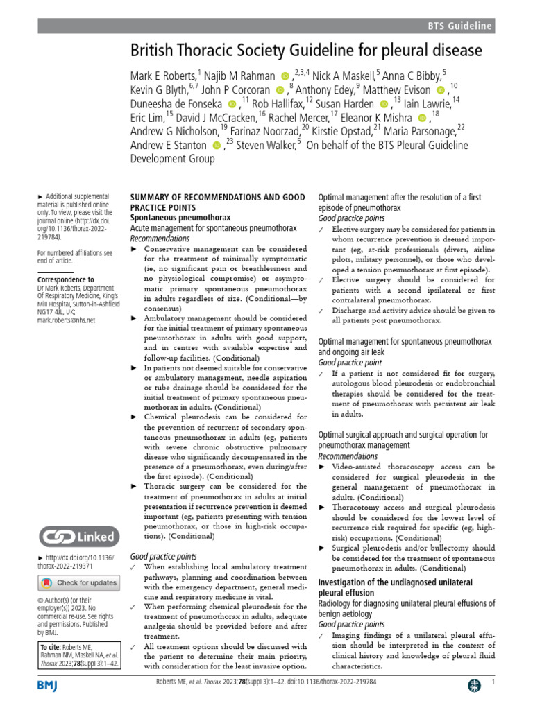 Bts Guidelines | PDF | Biomarker (Medicine) | Medical Specialties